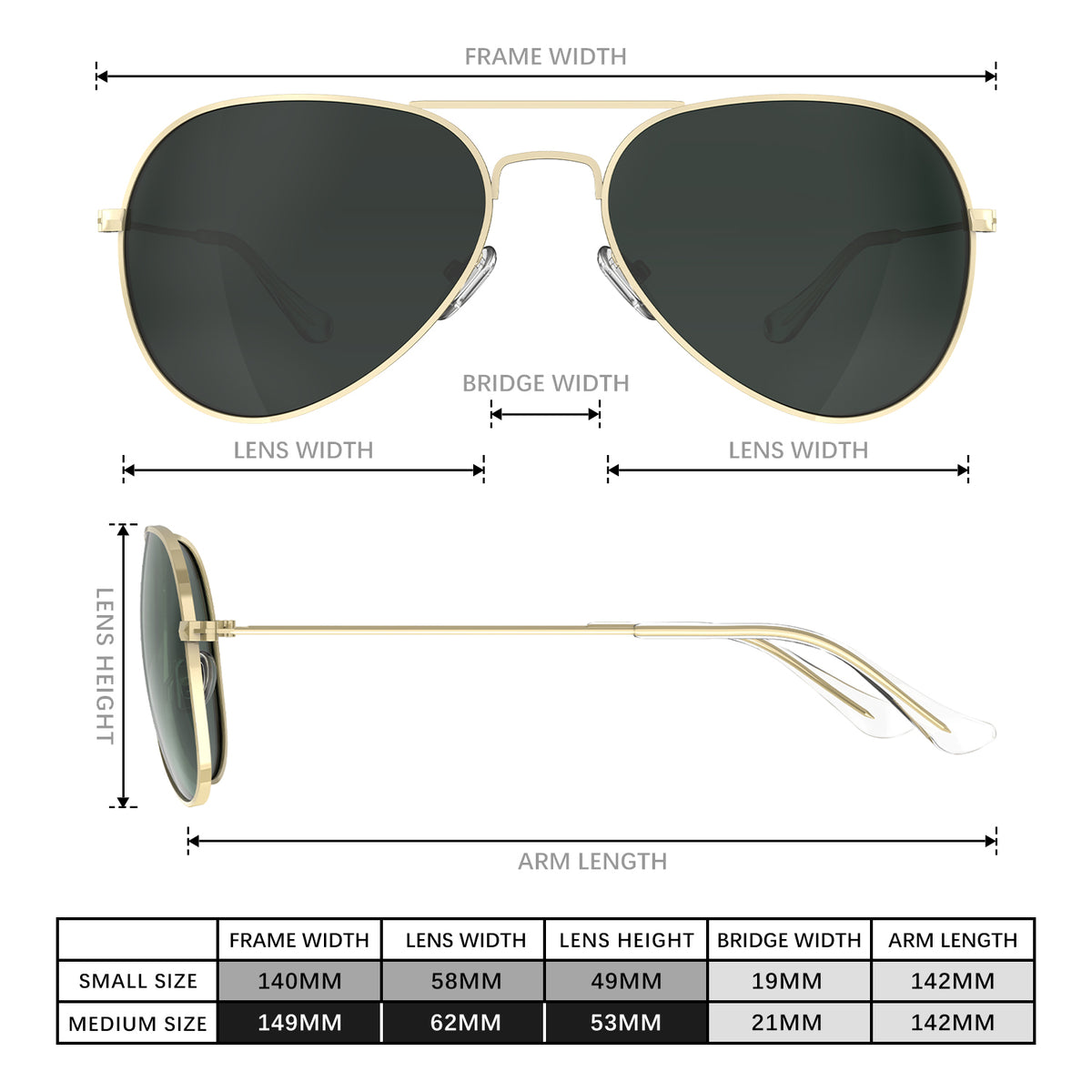 Classic Aviator Polarized Sunglasses - KALIYADI Sunglasses